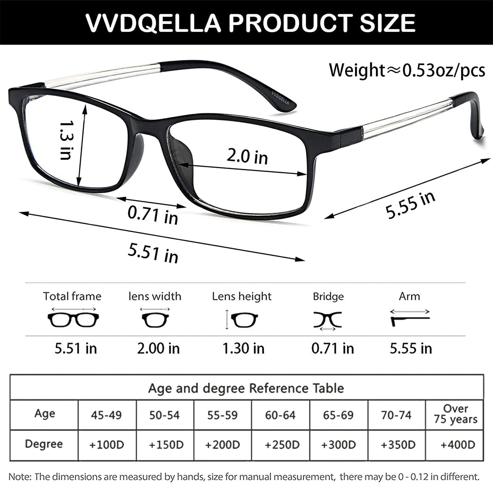 VVDQELLA Blue Light Blocking Reading Glasses Men Anti Glare Scratch Readers Women TR90 Lightweight Frame Computer Glasses (Black 1pc, 2.00)