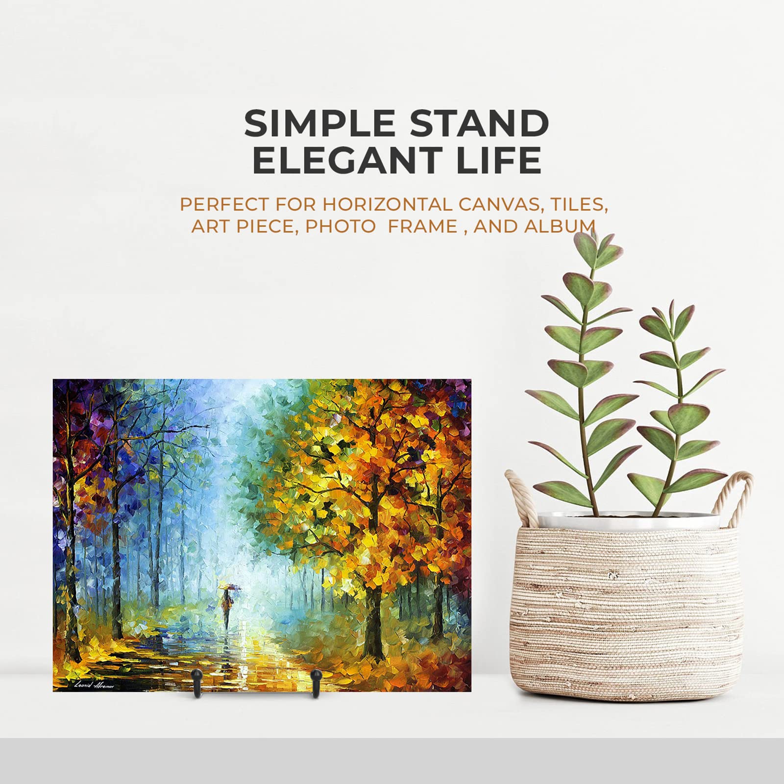 TR-LIFE 4 Pack 6 Inch Plate Stands for Display - Plate Holder Display Stand + Metal Frame Holder Stand for Picture, Decorative Plate, Book, Photo Easel (Black 4 Pack)