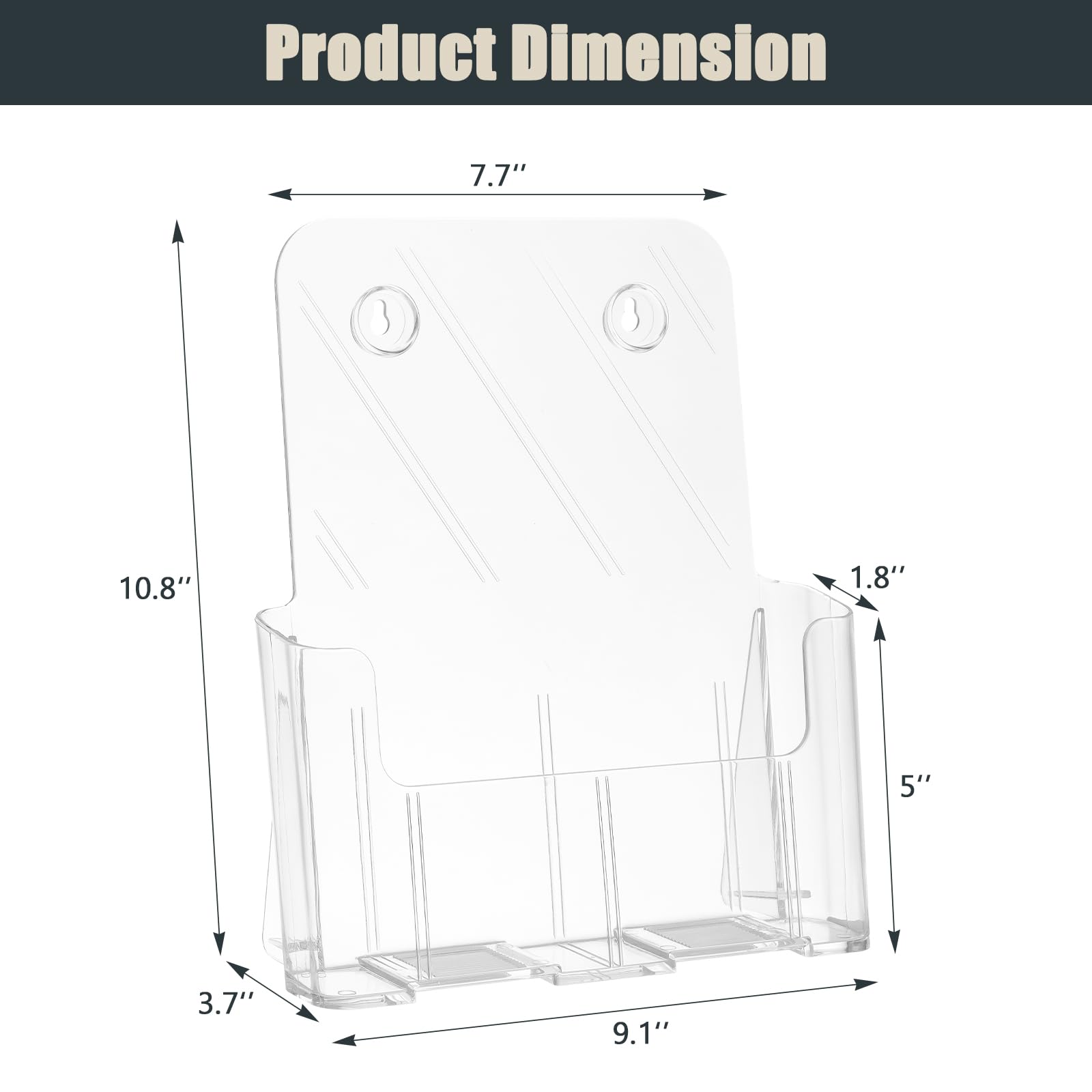xydstay Acrylic Brochure Holder 8.5x11 Inches Slant Back Design, Clear Display Stand, Plastic Table Stand Sign Holder,Pamphlet Holder Flyer Holder, Acrylic Display Stand, Acrylic Table Signs Plastic