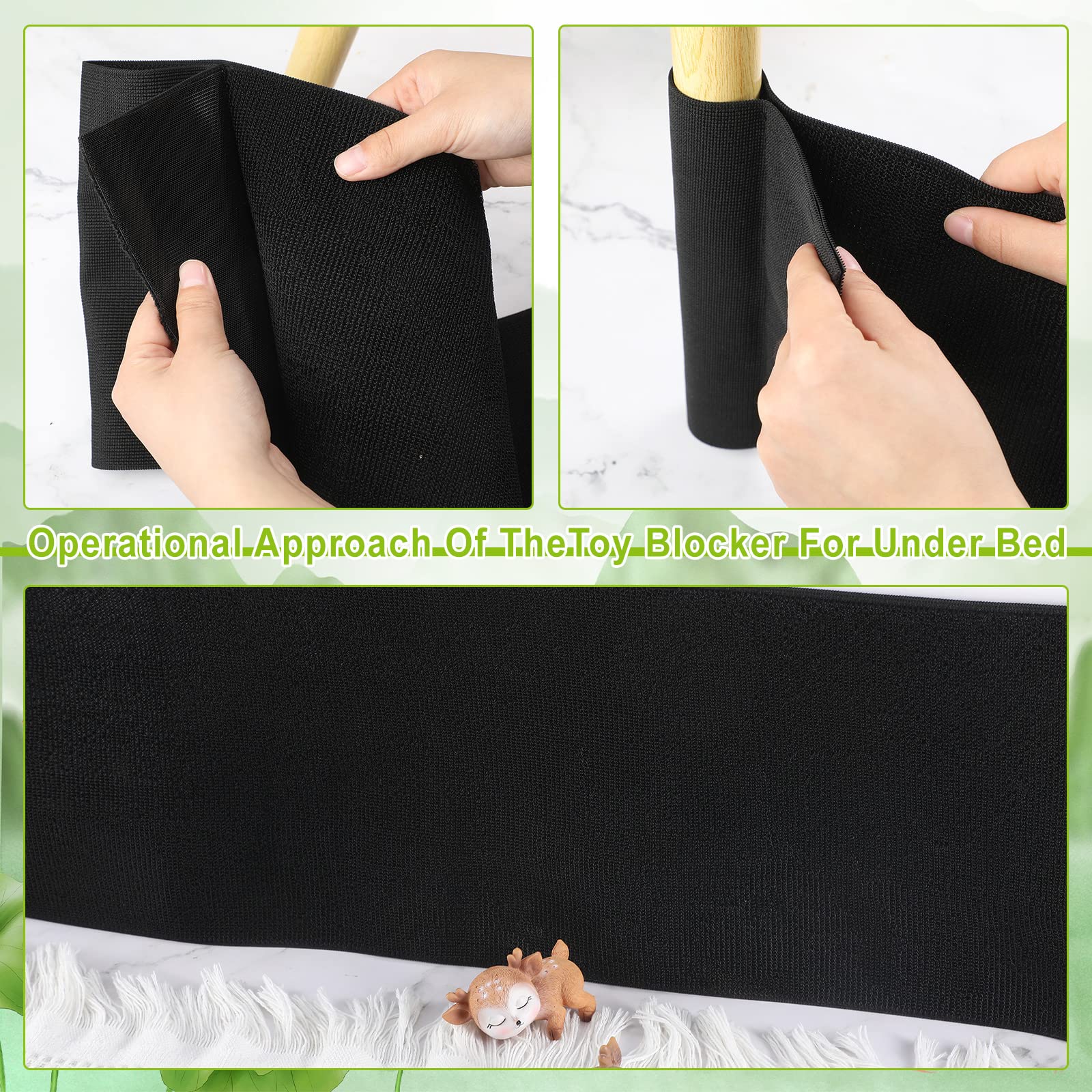 Yunlly Under Bed Blocker for Pets Toys Adjustable Under Bed Couch Blocker Bumper to Stop Kids Pets Toys Going Under Bed Sofa Gaps (King Size, 7.87 x 236 Inch)
