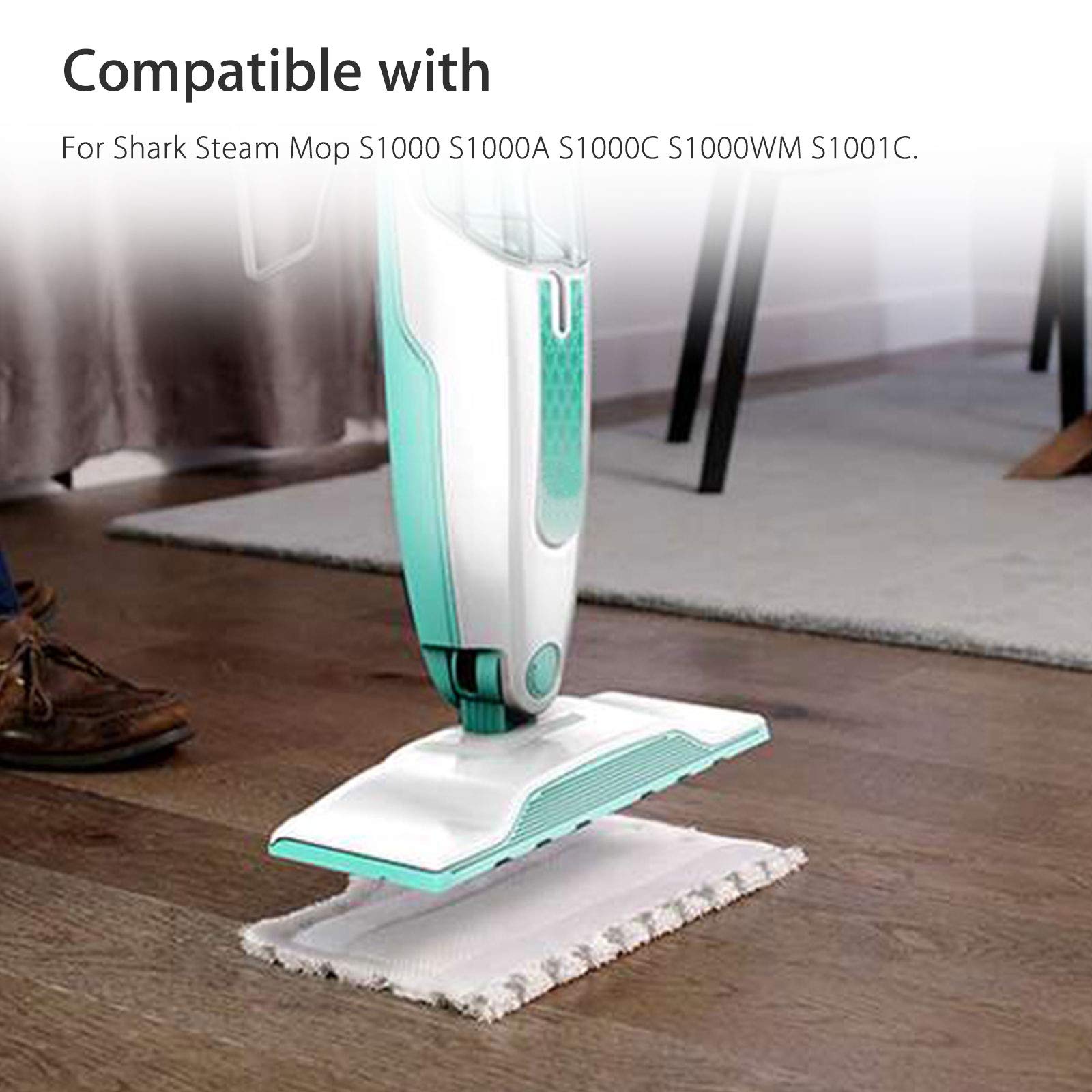Yweller 6 Pack Microfiber Steam Mop Pads Replacement for Shark Steam Mop S1000, S1000A, S1000C, S1000WM, and S1001C, Dirt Grip Cleaning Pads