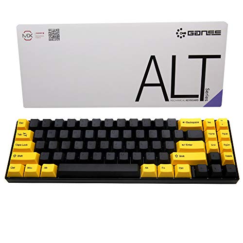 YUNZII ALT71D 71&68 Keys Wireless Mechanical Keyboard with Cherry MX Switch, Dye Sub PBT keycap, NKRO,USB Type C for Gaming (Cherry MX Red, Black Gold)