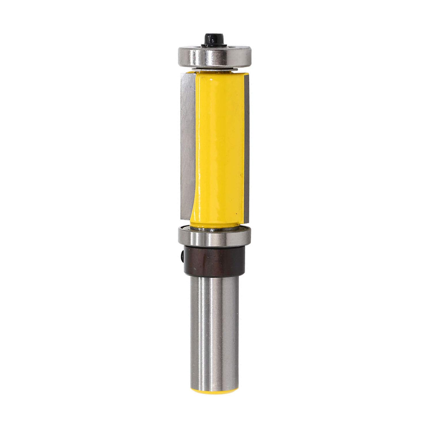 Yakamoz 2Pcs 1/2-Inch Shank Pattern Flush Trim Router Bit Top and Bottom Double Bearings Trimmer Cutter Woodworking Tool