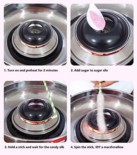 URHELP Candy Cotton Maker Easy Clean Candy Floss Machine for Kids' Birthday Party Christmas Day