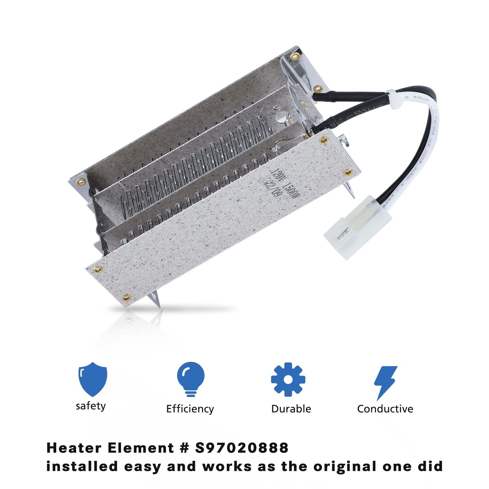 Upgrade S97020888 Heater Element, Bathroom Fan Replacement Parts, 120V Heat Element Parts for Heater Fan Light Bathroom, Bath Fan Vent, Replacement Heating Element Assembly