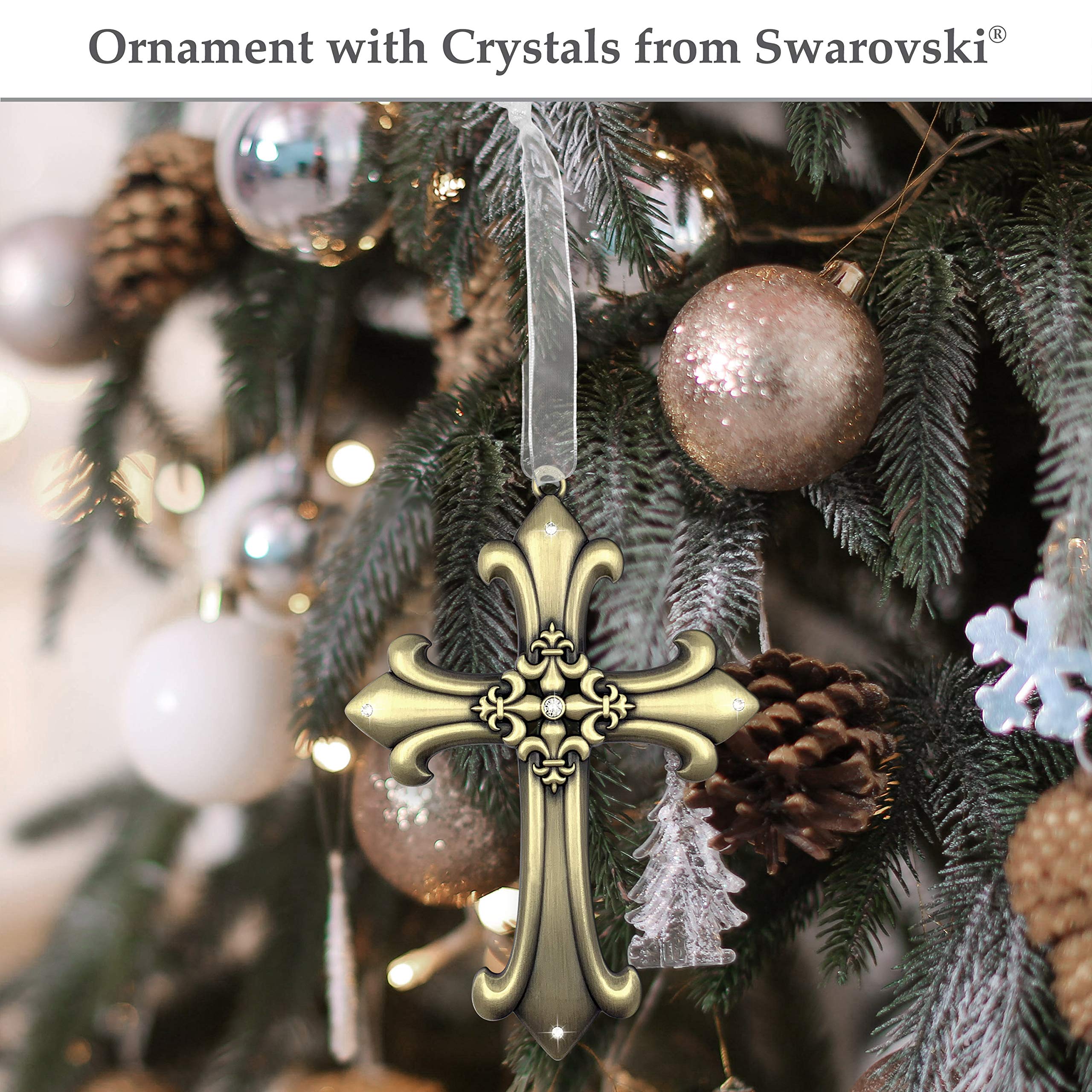 Wedding Bible Gift Set with KJV Bible & Silver-Plated Frame Ornament with Crystals from Swarovski