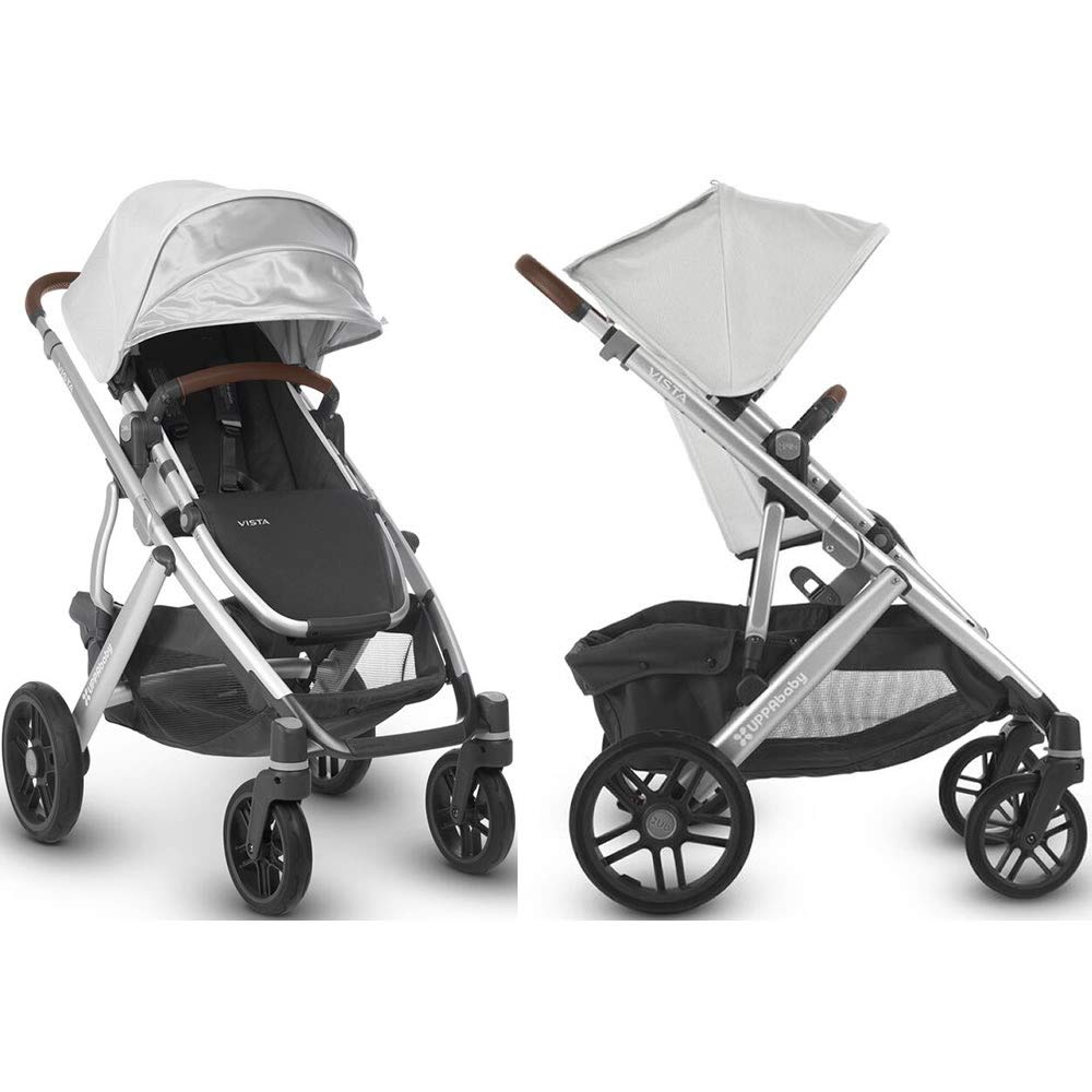 UPPAbaby 2018 Vista + Travel Bag - Bryce (White Marl/Silver/Chestnut Leather)