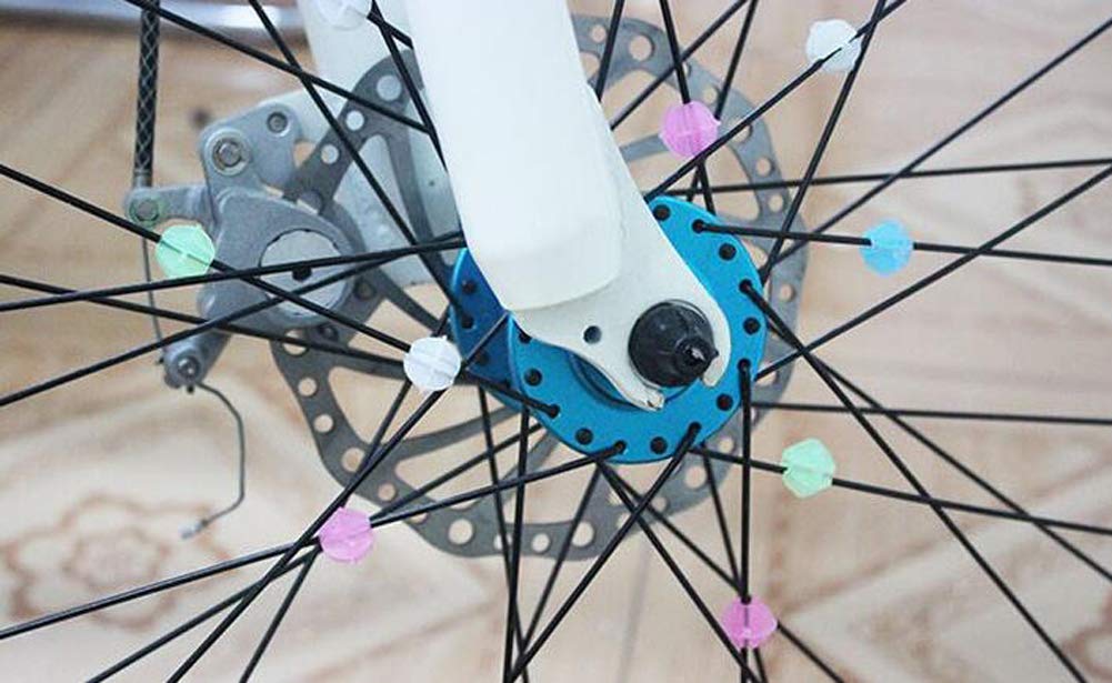 UPSTORE 1Pack(36PCS) Colouful Plastic Bike Wheel Spokes Beads Bicycle Clip Wire Beads Luminous Cute Biking Accessories Spoke Decorations Cool Cycling Gear Gift for Kids