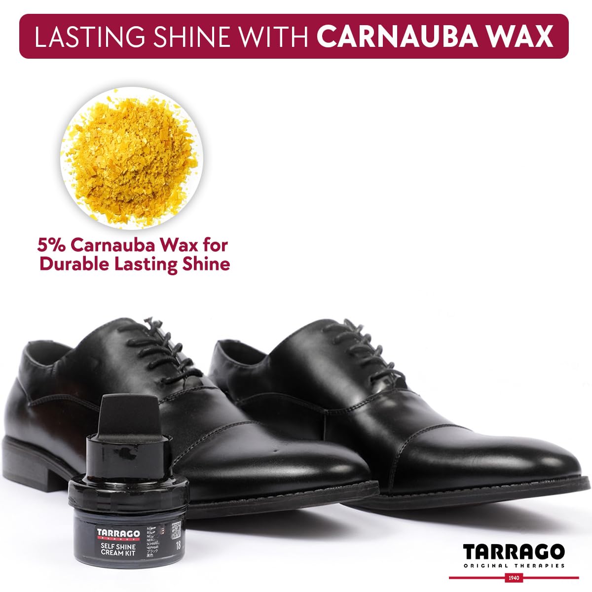 Tarrago Self Shine Shoe Polish with Applicator β Quick Shine Shoe Cream for Leather Boots and Shoes - 1.76 Fl. Oz β Black #18