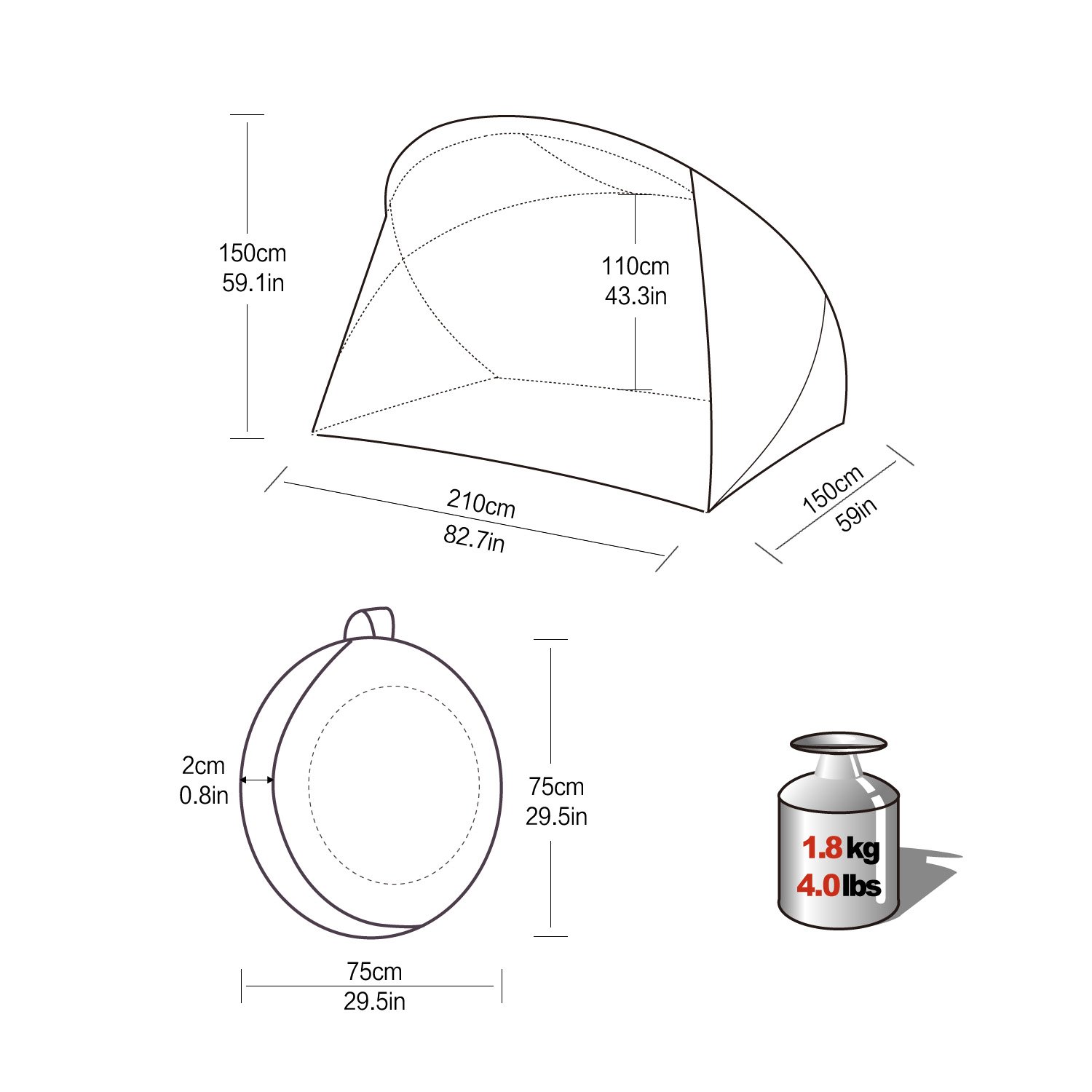 WEJOY 3-4 Persons Beach Tent Oversize Pop-up UPF 50+ UV Protection Portable Durable Sun Shade Shelter Camping Hiking Canopy Tents with Extended Floor Easy Set Up Light Weight