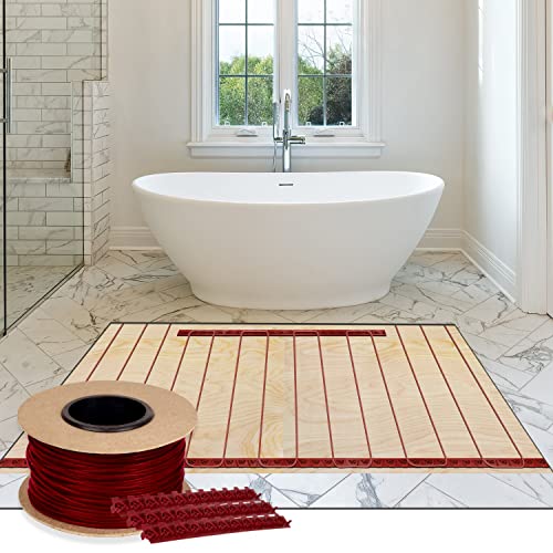 WarmlyYours TCT240-KIT-OT-675 TempZone Electric Radiant Floor Heating Cable Kit w/Strips, Programmable Thermostat, 675 ft, (168.7 sq. ft.)