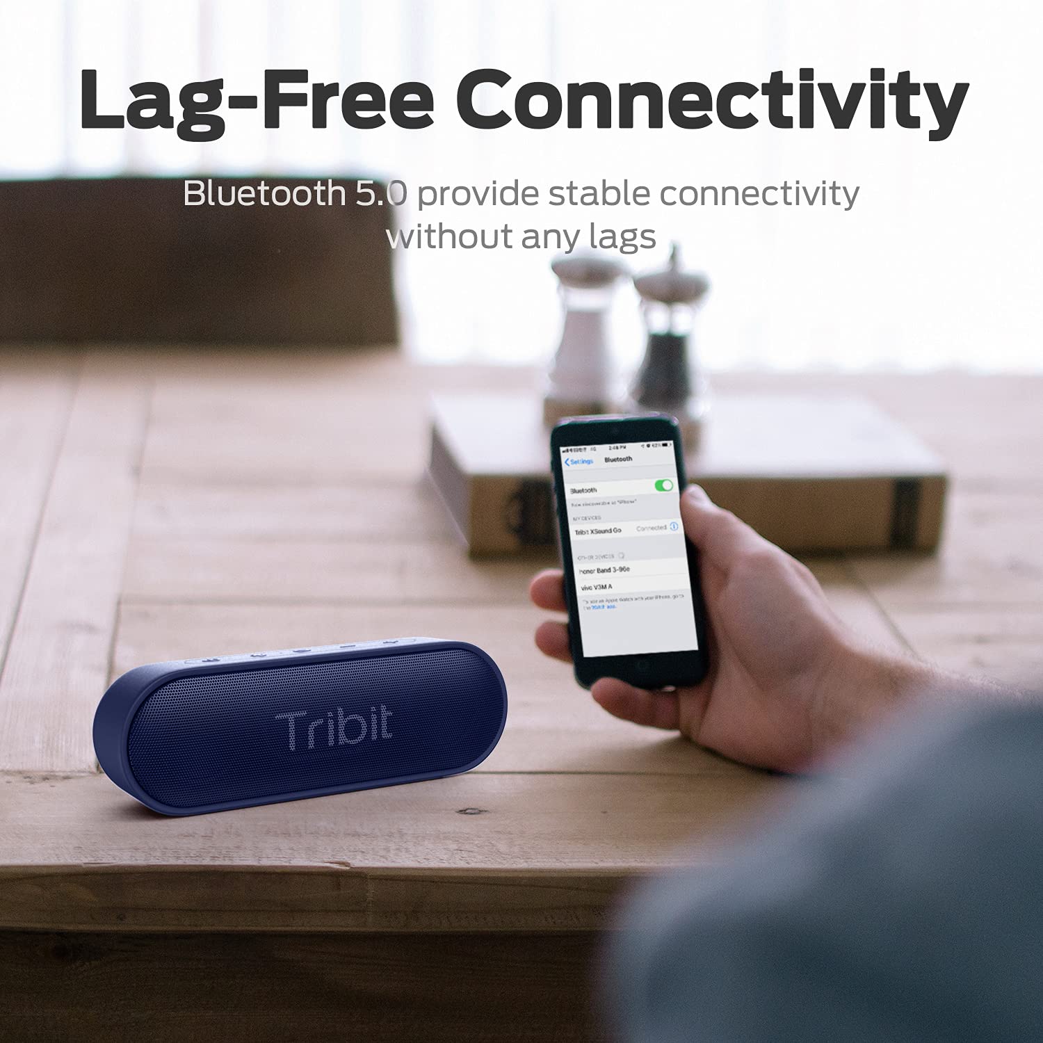 Tribit XSound Go Bluetooth Speaker with 16W Loud Sound & Rich Bass, 24H Playtime, IPX7 Waterproof, Wireless Stereo Pairing, USB-C, Portable Wireless Speaker for Home, Outdoors, Travel (Blue)