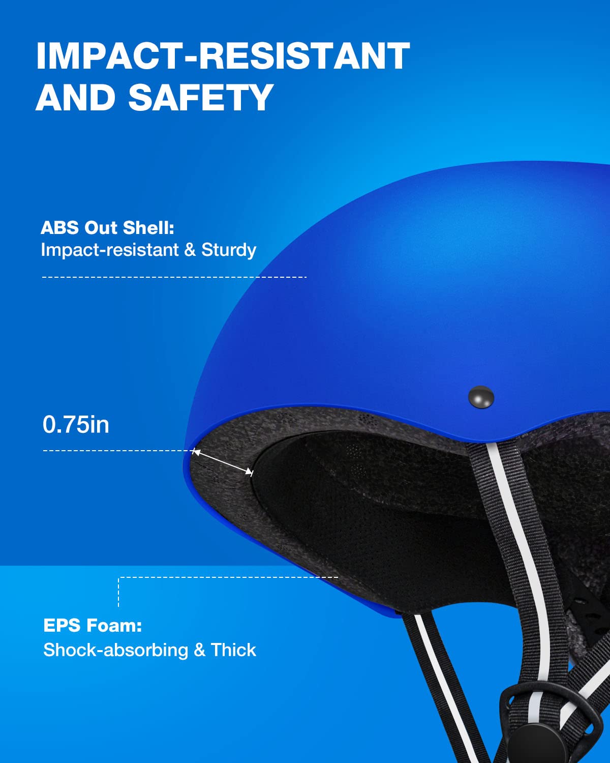 ZIONOR H3 Skateboard Helmet for Kids/Youth/Adults - Comfortable Wearing for Skateboarding/Roller Skating/Inline Skating/Scooter SkyBlue (Medium)