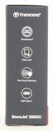 Transcend TS4TSJ25M3C 4TB USB 3.1 StoreJet Type-C Rugged External Hard Drive