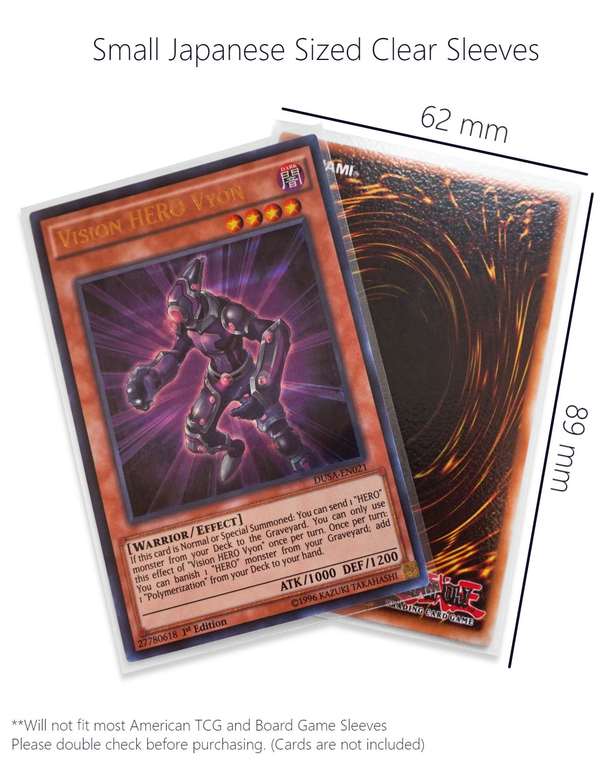 TitanShield (150 Sleeve/Clear) Small Japanese Sized Trading Card Sleeves Deck Protector for Yu-Gi-Oh, Cardfight!! Vanguard & Photocards