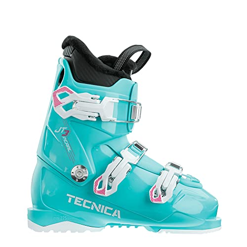 Tecnica Junior JT3 Pearl 3-Buckle Soft Warm Functional Comfortable Alpine All Mountain Freeride Race Ski Boots, Light Blue 2022, 6.5
