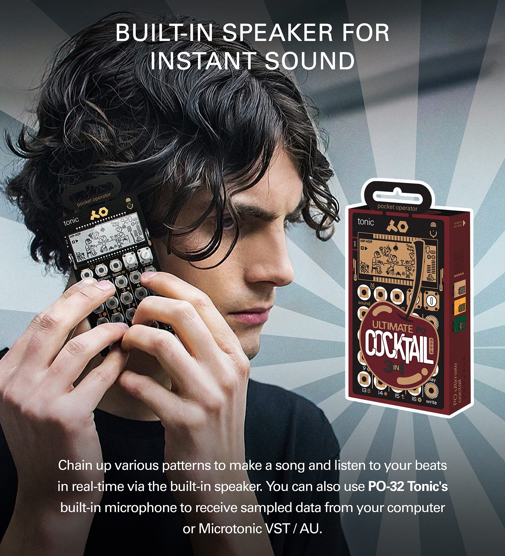 teenage engineering Ultimate PO Cocktail Bundle β 3-in-1 Set of Pocket Operator PO-12 Rhythm, PO-24 Office, and PO-32 Tonic Synthesizers and Sequencers