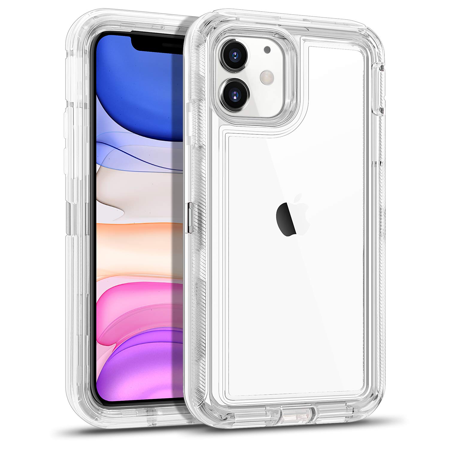 WESADN Case for iPhone 11 Clear Case Crystal Protective Cases for Women Men Heavy Duty Shockproof Hybrid Hard PC Bumper Drop Protection Soft TPU Cover for iPhone 11 6.1