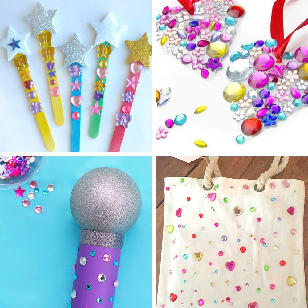 YIQIHAI 1388pcs Jewels Stickers Self Adhesive Gems Rhinestone Stickers for Kids Craft, Assorted Size