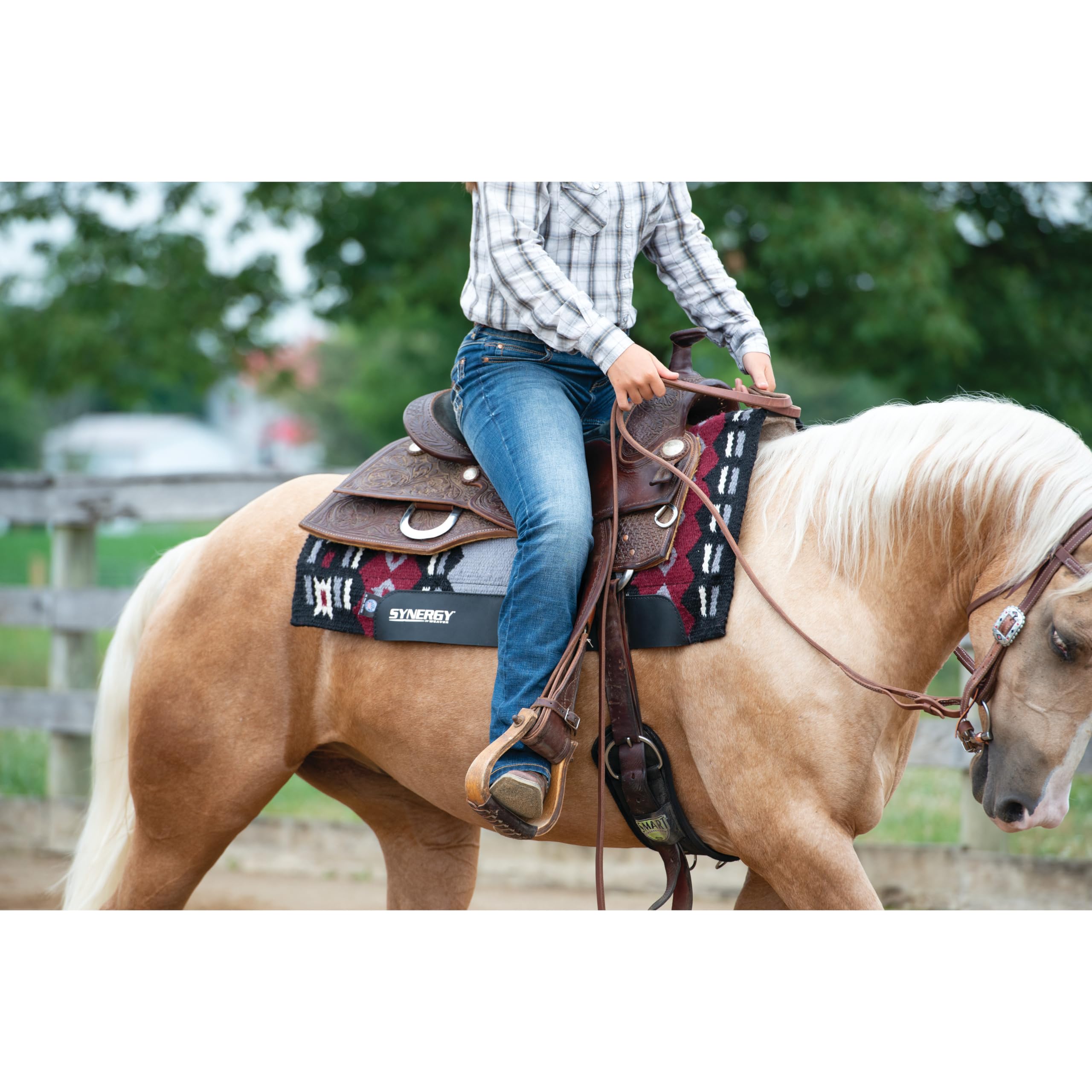 Weaver Leather Felt Lined Straight Smart Cinch , Black , 32-Inch