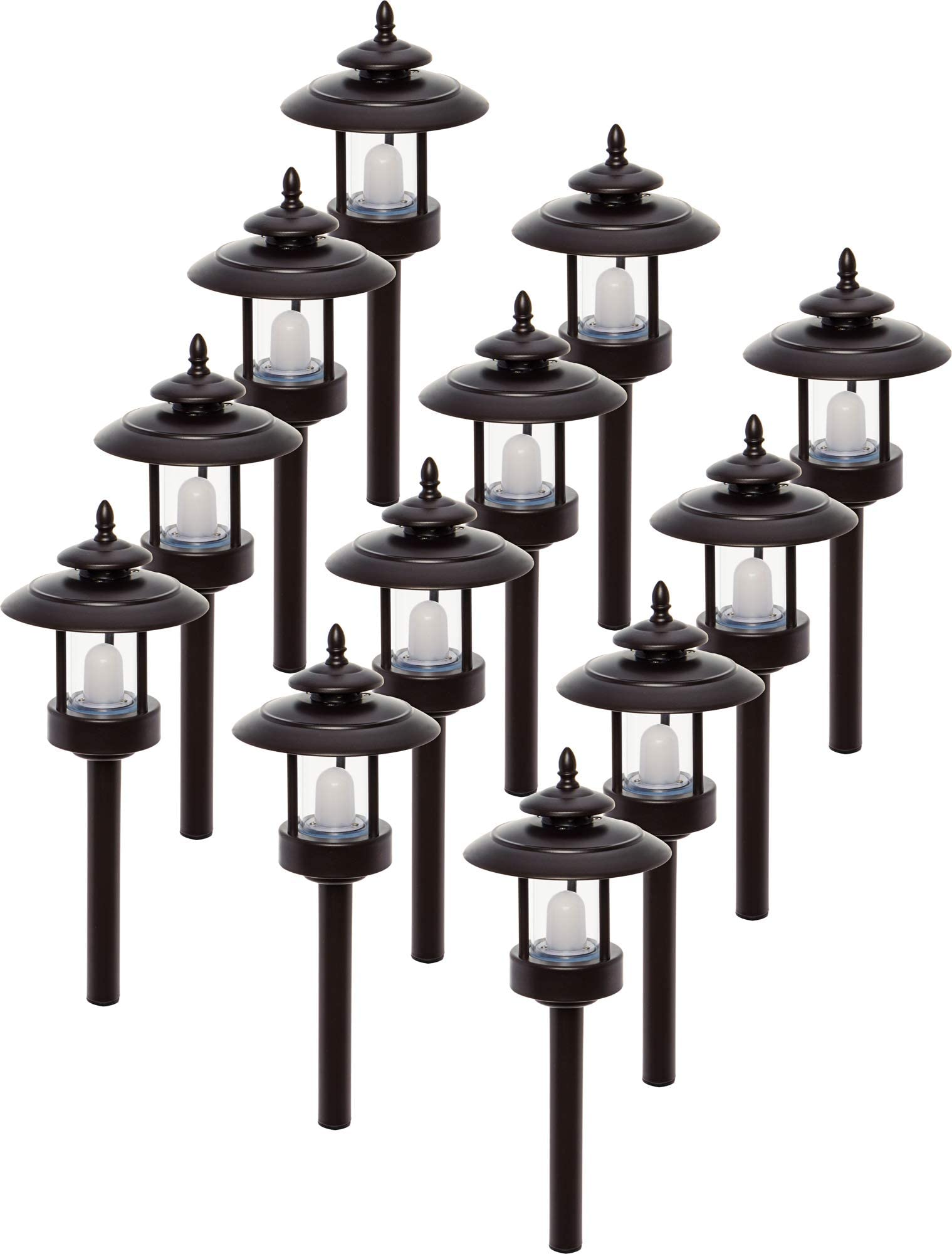 Westinghouse 12 Pack 100 Lumen Low Voltage LED Pathway Light Landscape Lights (Bronze)
