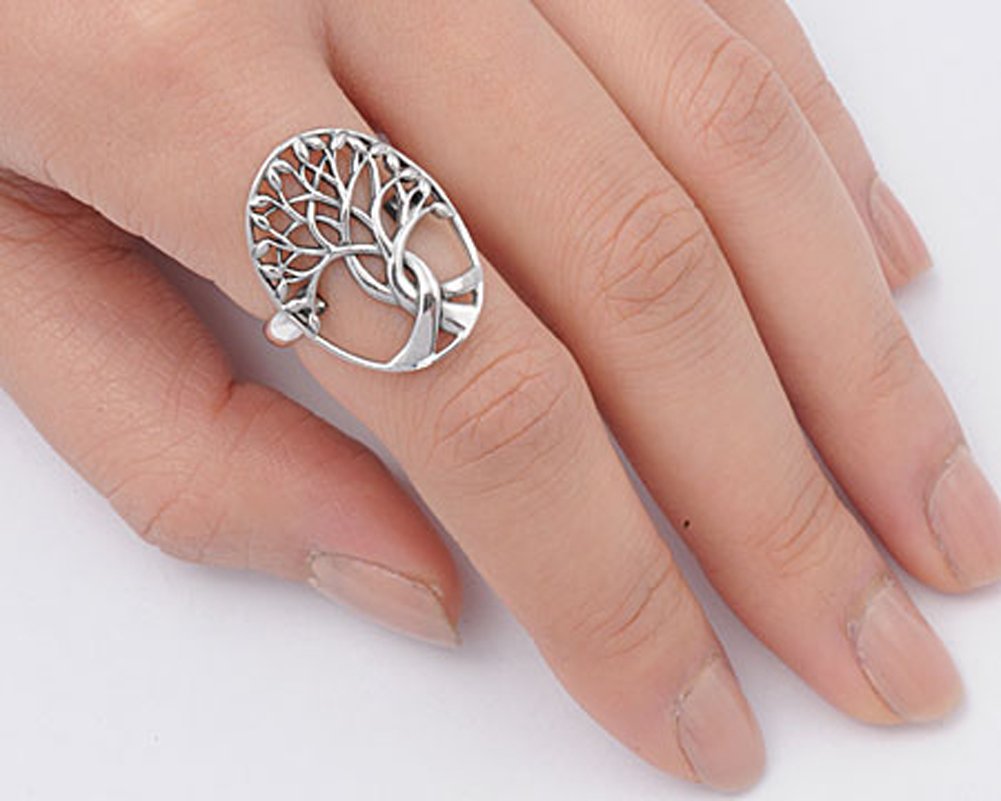 Tree of Life Branches Fashion Ring New .925 Sterling Silver Band Size 8