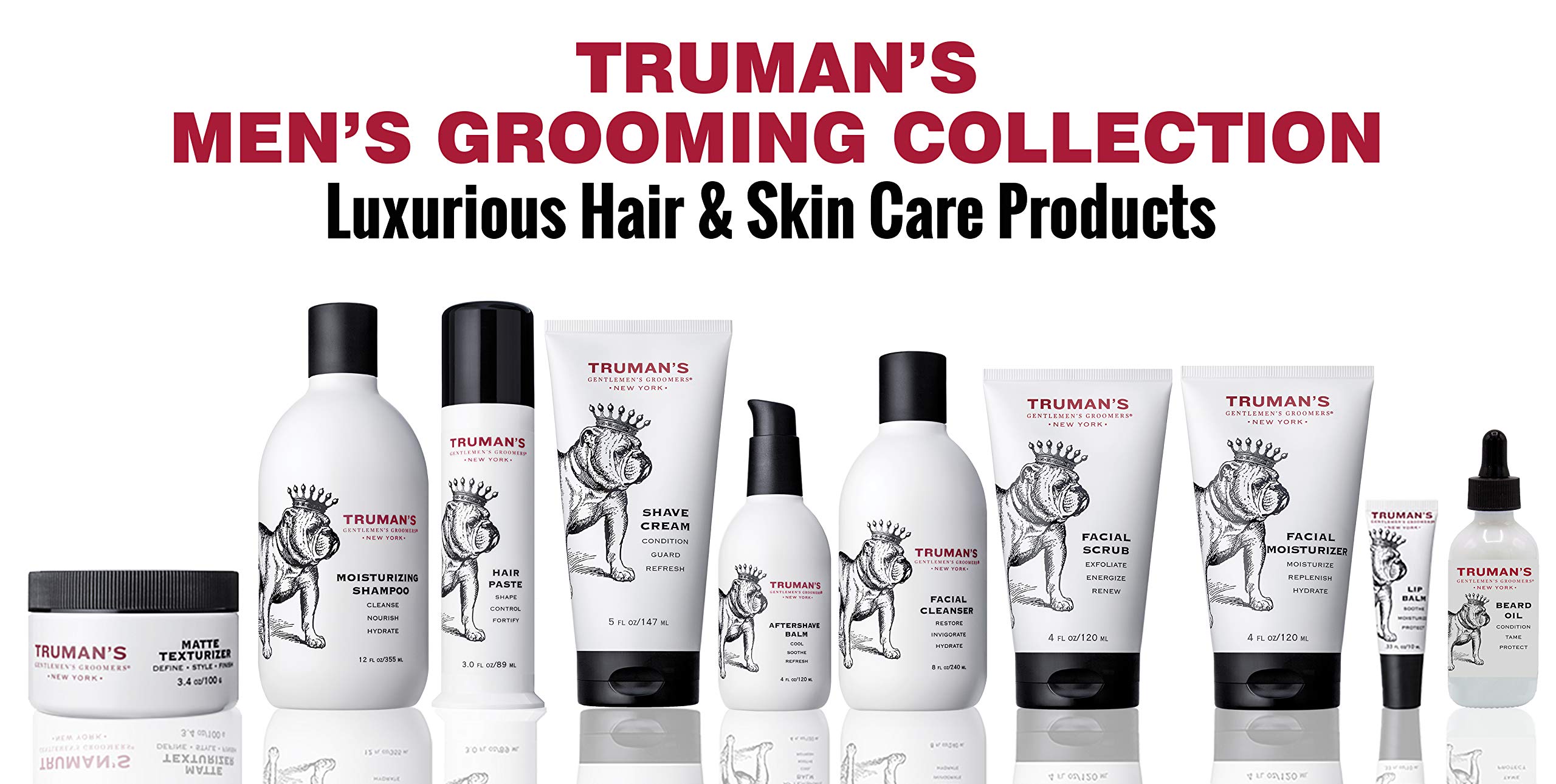 Truman's Gentlemen's Groomers - Men's Facial Moisturizer - Fixes Dry Skin, Rich in Vitamin B to Reduce Inflammation, Cooling Eucalyptus oil 4oz
