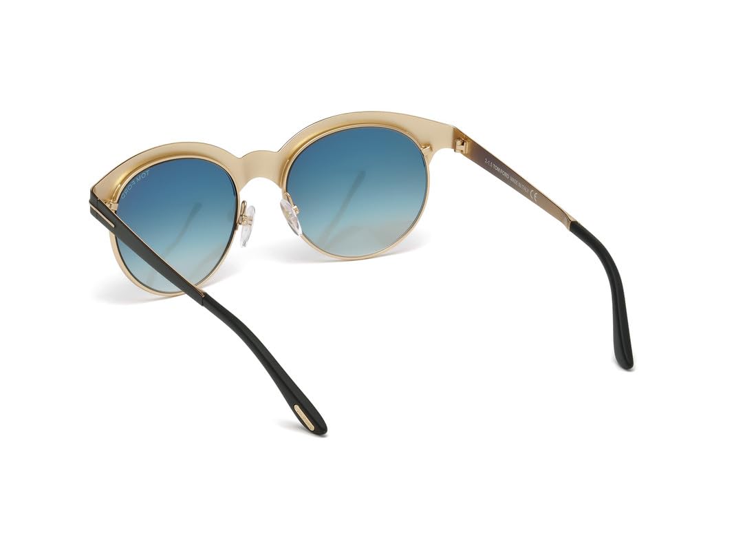 Tom Ford Oval Sunglasses TF438 Angela 05P Matte Black/Gold FT0438