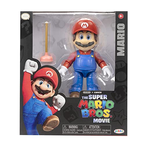 THE SUPER MARIO BROS. MOVIE - 5 Inch Action Figures Series 1 β Mario Figure with Plunger Accessory