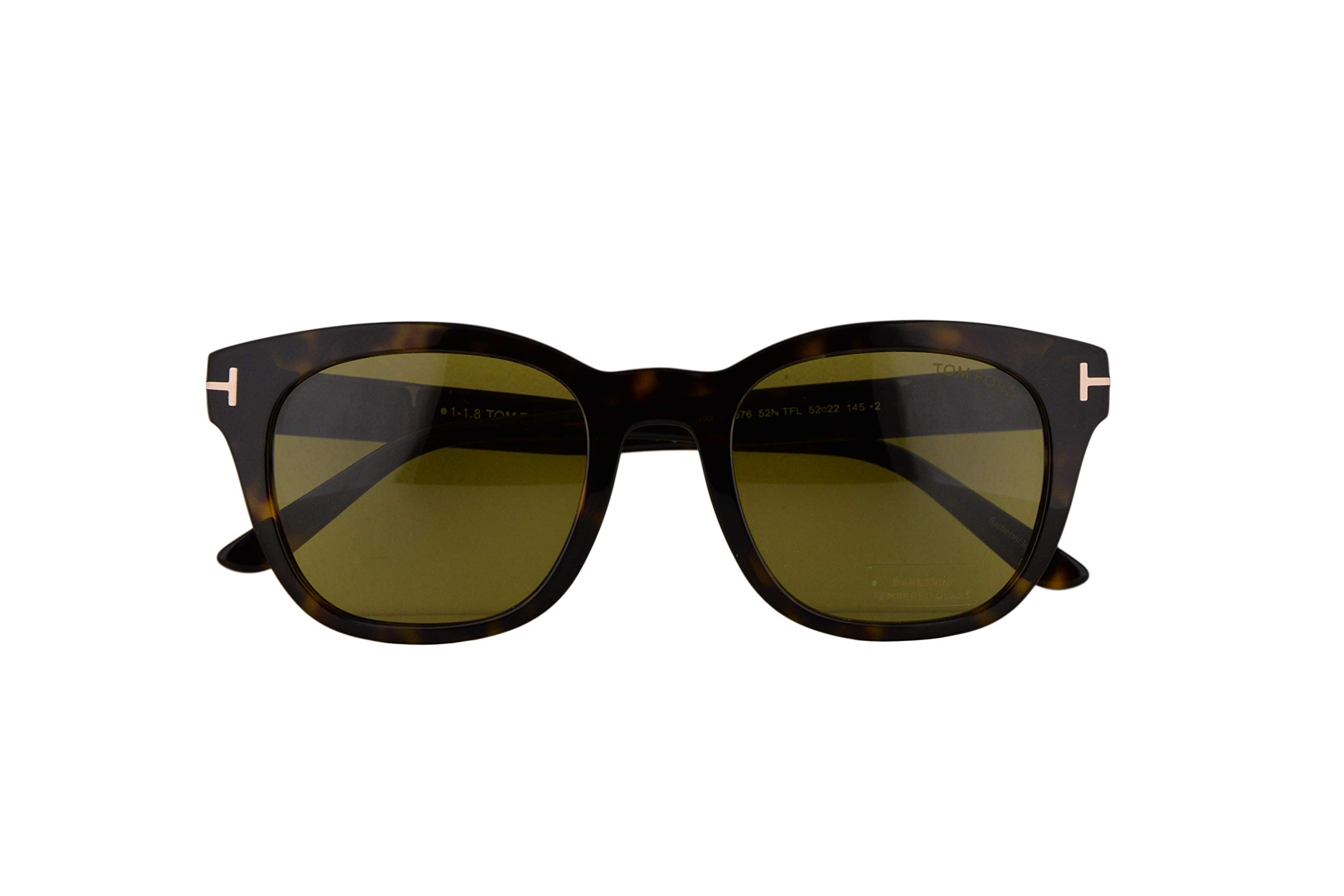 Tom Ford FT0676F Eugenio Sunglasses Dark Havana w/Green 53mm Lens 52N FT676F TF 676F TF676-F