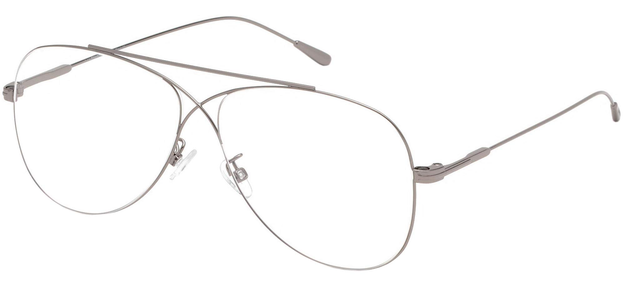 Tom Ford FT5531 Silver/Clear Lens Eyeglasses, Shiny Light Ruthenium, Shiny Palladium "T" Logo, 56/12/145