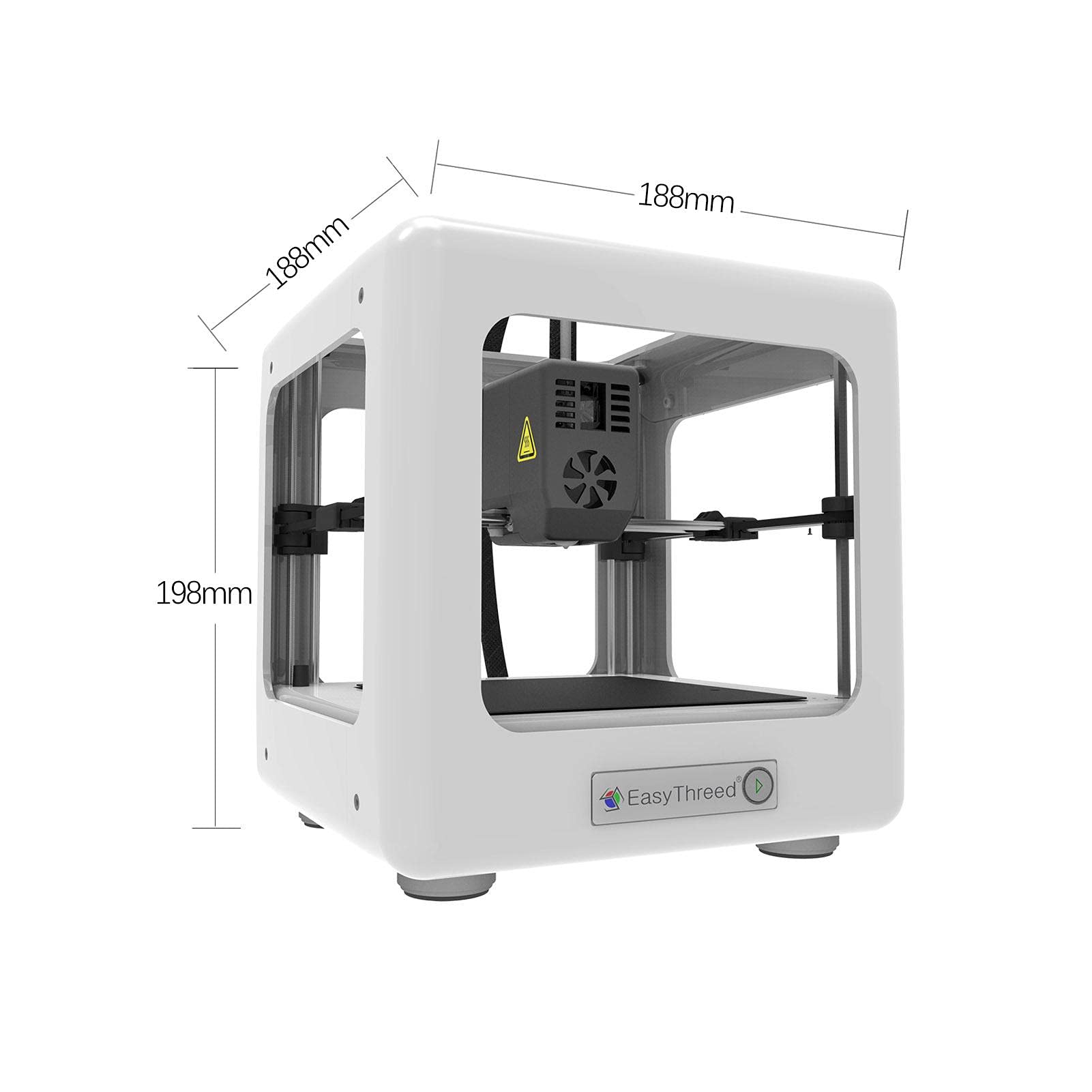 Telituny Nano 3D Printer - FDM Mini Fully Assembled 3D Printer Household Educational DIY Kit 90100110mm PLA Consumables for Children and Families(US Plug)
