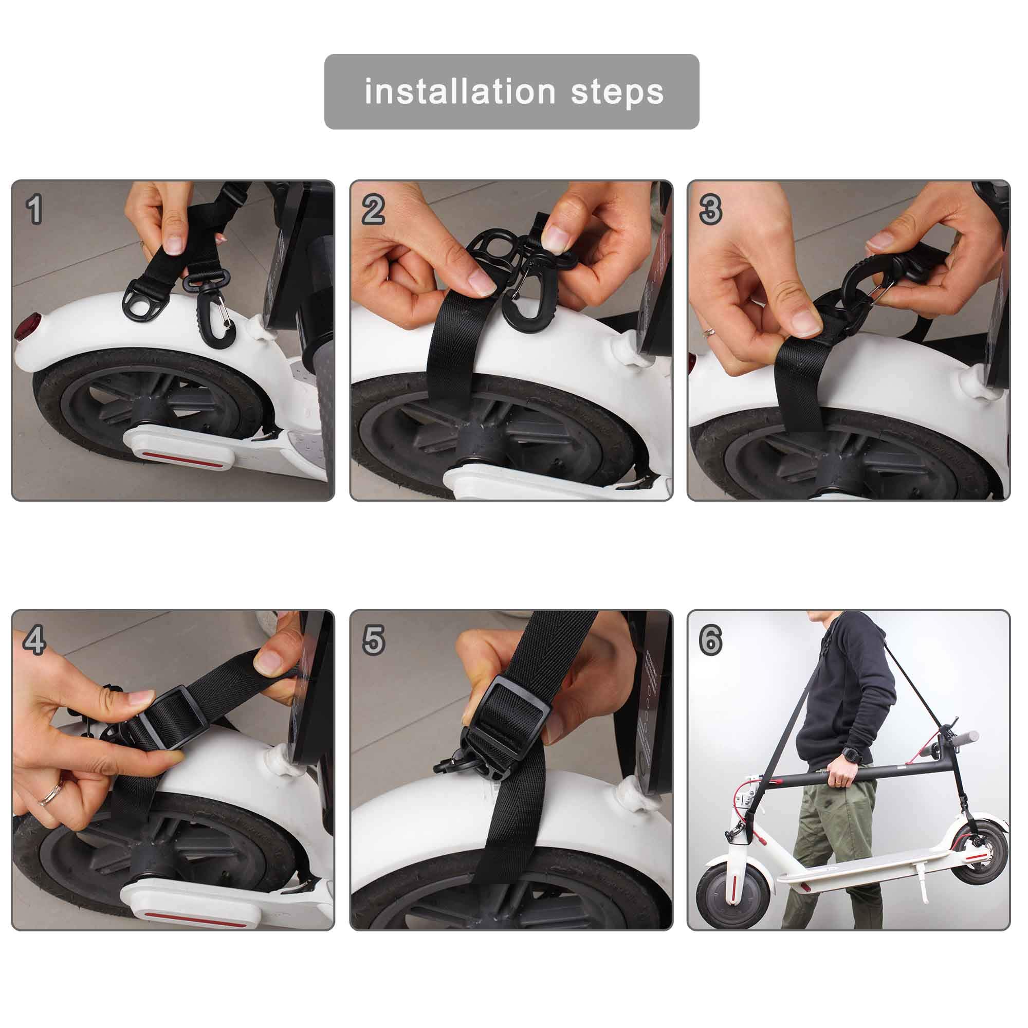 TOMALL Adjustable Carrying Belt Strap Hand Carrying Handle Shoulder Strap Belt for Xiaomi Mijia M365 Electric Scooter Kids Bikes Foldable Bicycle