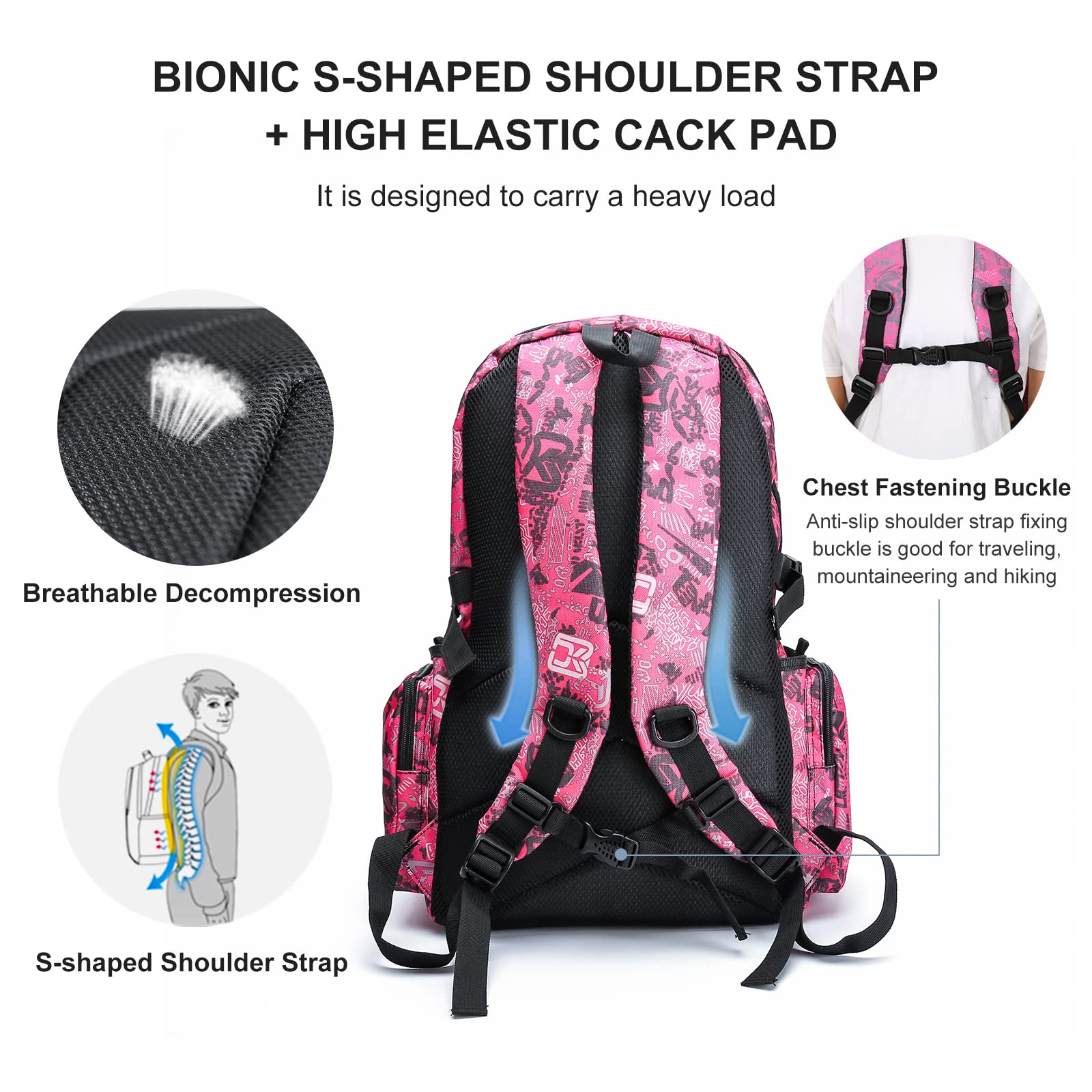 Travel Backpack For Women Airline Approved,Carry On Backpack,Large Hiking Backpack Waterproof Outdoor Sports Rucksack Casual Daypack Fit 15.6 Inch Laptop Backpack