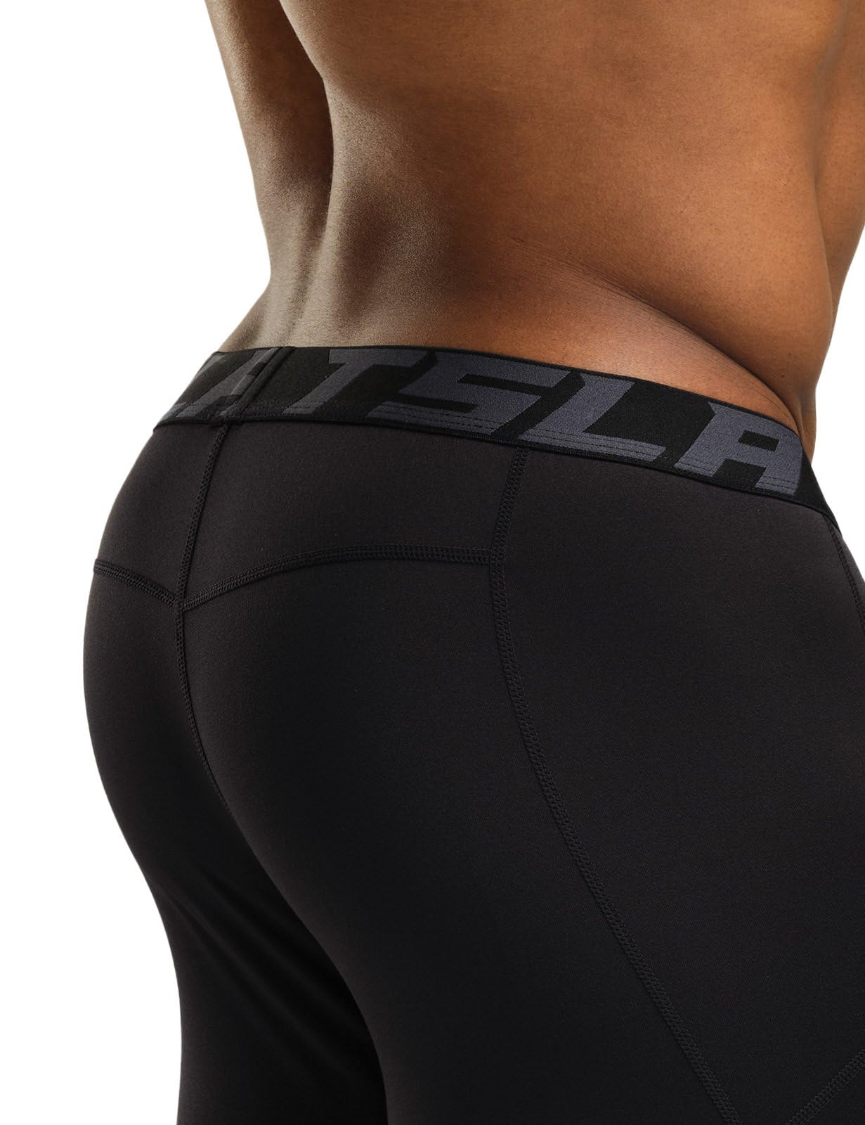 TSLA Men's Thermal Compression Pants, Athletic Sports Leggings & Running Tights, Wintergear Base Layer Bottoms, 2pack Tights Black/Black, 3X-Large