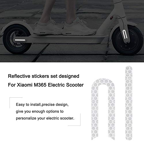 TOMALL Reflective Strip Sticker Front & Rear Wheel Rubber Sticker White Compatible for Xiaomi Mijia M365 Sticker Scooter Replacement Parts Accessories