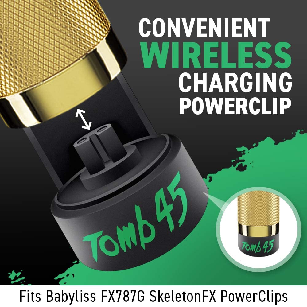 Tomb 45 Wireless Charging PowerClip | Cordless Power Clip for Hair Trimmers for Skeleton FX Trimmer, BaBylissPRO Barberology GOLDFX FX787G | Professional Barber Tools