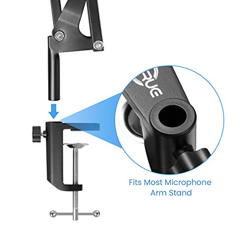 YNGRUE Microphone Arm Stand C Shape Desk Table Mounting Clamp for Microphone Mic Suspension Boom Scissor Arm Stand Holder with Adjustable Screw, Fits up to 2.3in/5.9cm Desktop Thickness