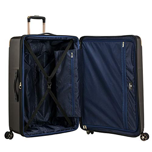 Traveler's Choice New London II Hardside Expandable Spinner Luggage, Gray, Checked-Large 29-Inch