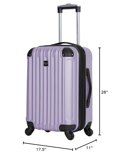 Travelers Club Midtown Hardside Luggage Travel Set, Spinner Wheels,Zippered Divider,Telescopic Handle,Lightweight, Lilac, 4-Piece Set