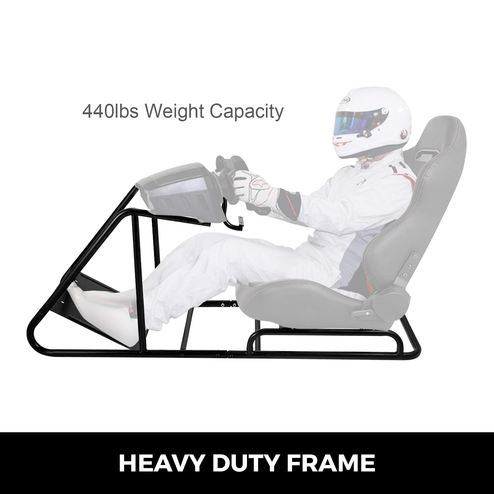 VEVOR Steering Wheel Seat Mount for Driving Simulation Racing Simulator Driving Simulator PS4 Complete Simulator Cab Playseat PS2 PS3 PS4 XBOX 360 PC MAC G29 G920 (without seat)