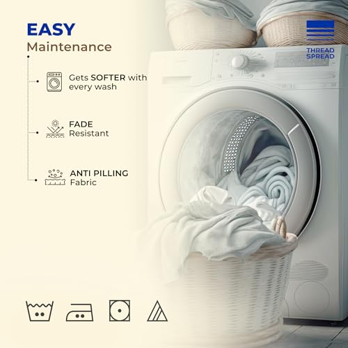 THREAD SPREAD 100% Egyptian Cotton Sheets Queen Size - 600 Thread Count Sheets Queen, 4 PC White Luxury Sheets Queen Size, Extra Soft, Cooling Sateen Weave Deep Pocket Sheet, Fits Mattress upto 18"