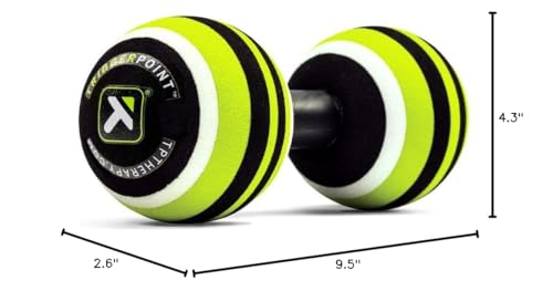TRIGGERPOINT PERFORMANCE THERAPY MB2 Double Massage Ball Roller for Back and Neck Relief Green/White/Black, One Size
