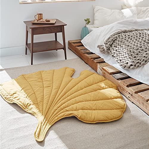 VARIPOWDER Baby Play Mat,45.3x50inch Cotton Crawling Cushion, Kids Room Rug Floor Gym,Soft Washable Non-Slip Room Decor Floor Rug, Activity Floor Carpet,Photo Studio Prop(Yellow)