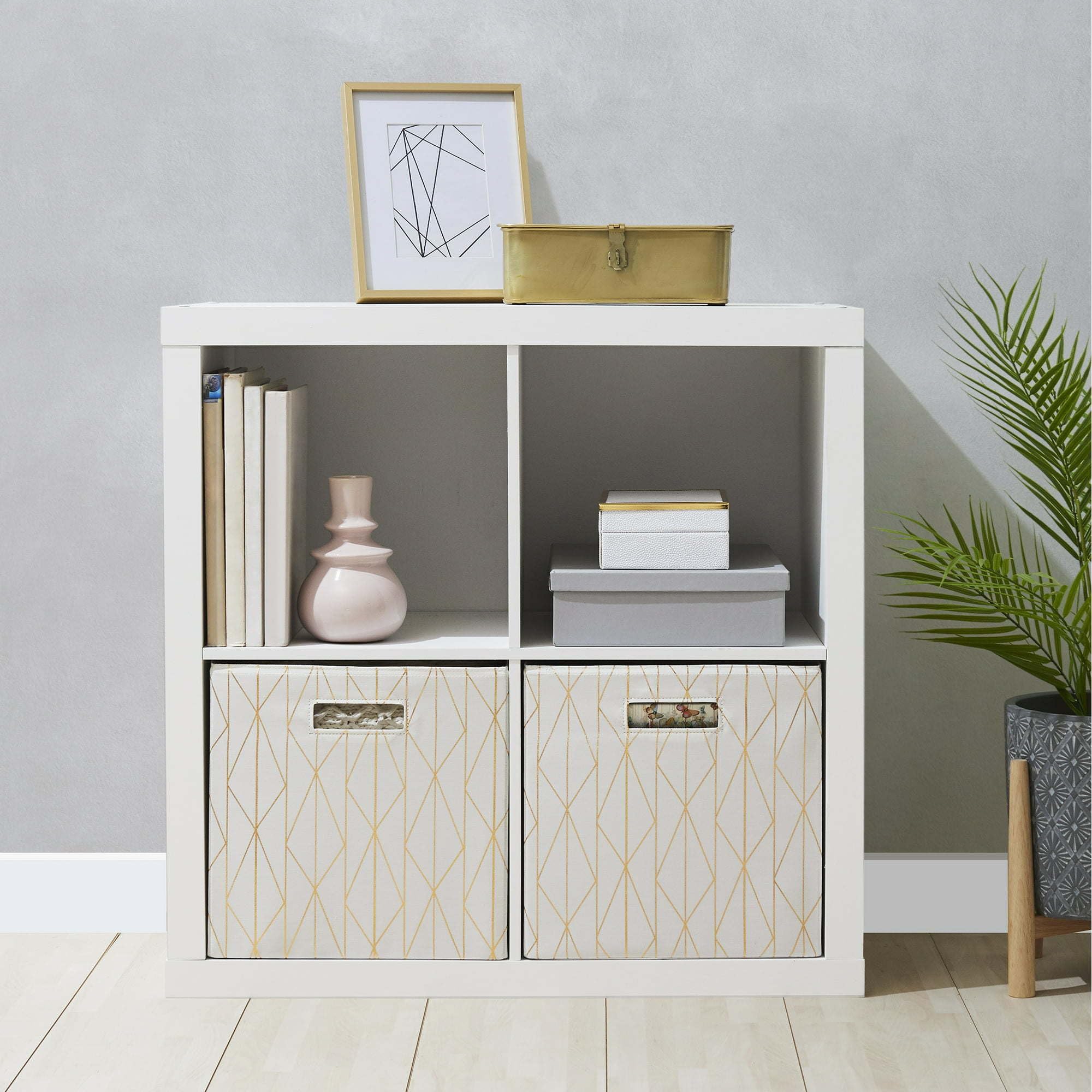 wenyuyu 4-Cube Storage Organizer Freestanding Bookcase Modern Bookshelf, Multipurpose Display Case Shelf for Living Room Study Home Office (White)