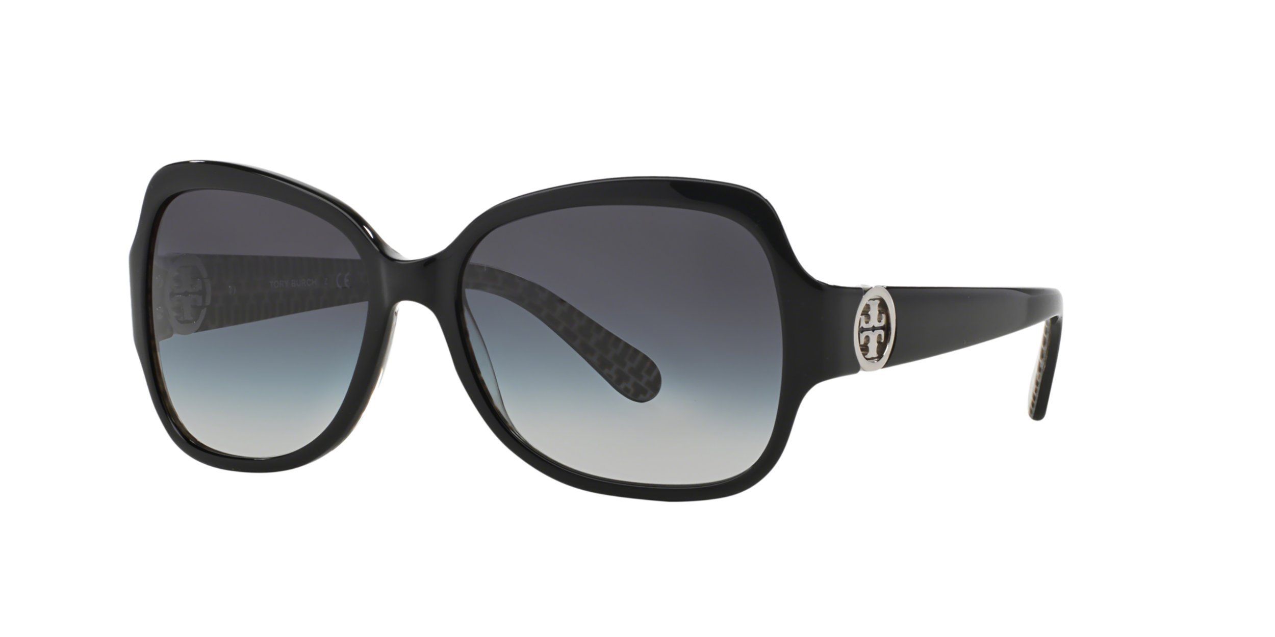 Tory Burch Sunglasses - TY7059 / Frame: Black Stitch Lens: Grey Gradient