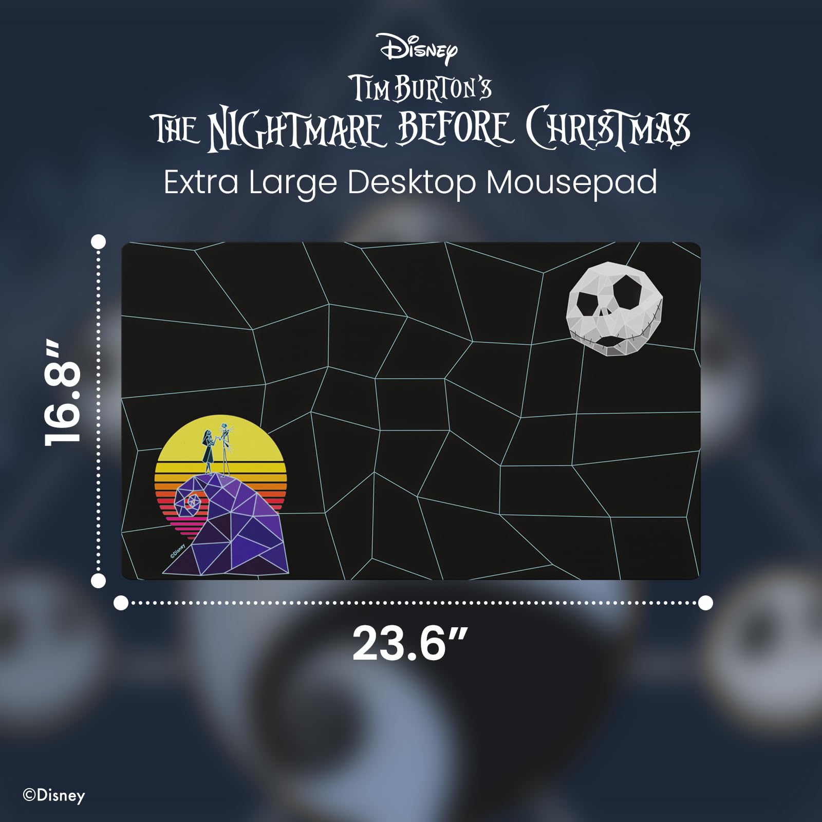 Tim Burtons The Nightmare Before Christmas Mouse Pad for Desk | 10.25 X 8.25 Inches Mousepads for Computers/Home/Office,More – Non-Slip Bottom + Spill Resistant Coating | Jack Skellington Gifts
