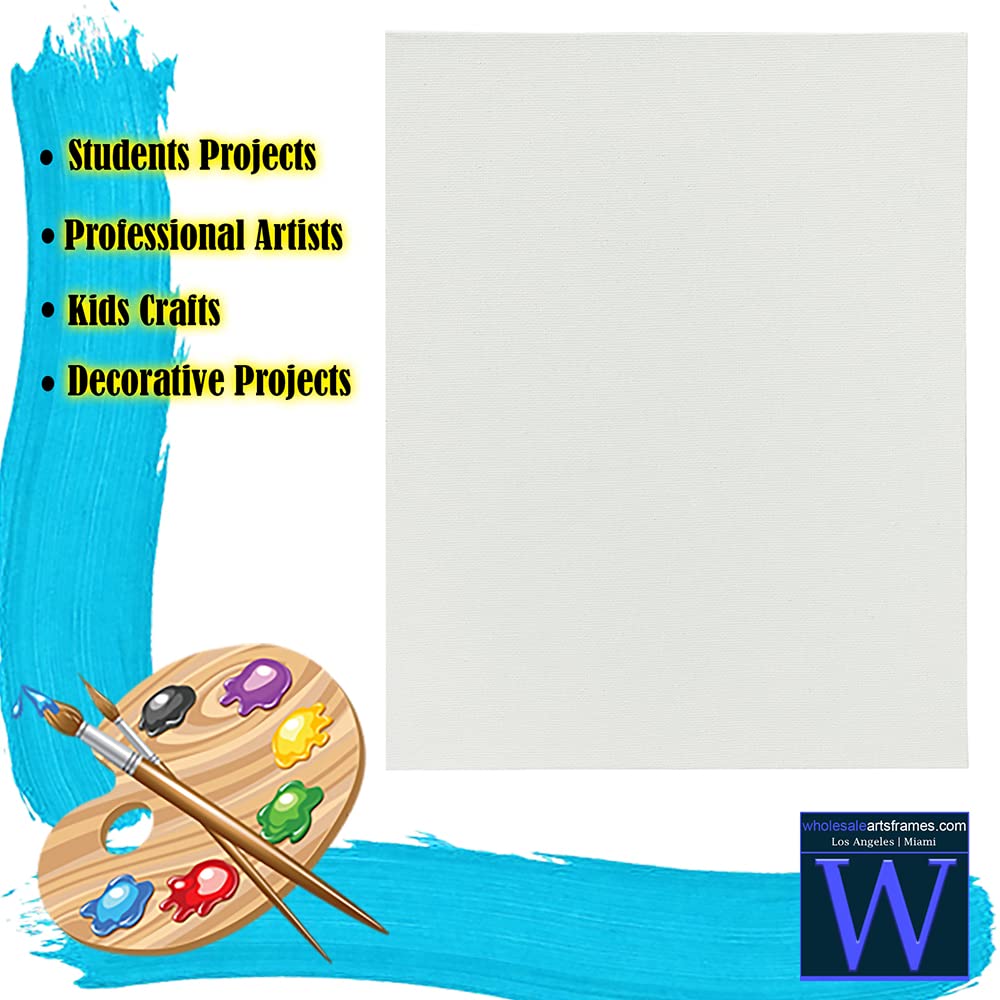 White Canvas Panels 24x36 12 Pack Professional Cotton Artist Quality Acid Free Primed Canvas Boards for Acrylic, Oil and Wet or Dry Art Media for Crafts and Projects by WholesaleArtsFrames-com