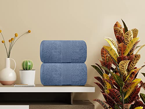 White Classic Resort Collection Soft Bath Sheet Towels | 35x70 Oversize Large Luxury Hotel Plush & Absorbent Cotton Bath Sheet [2 Pack, Blue]