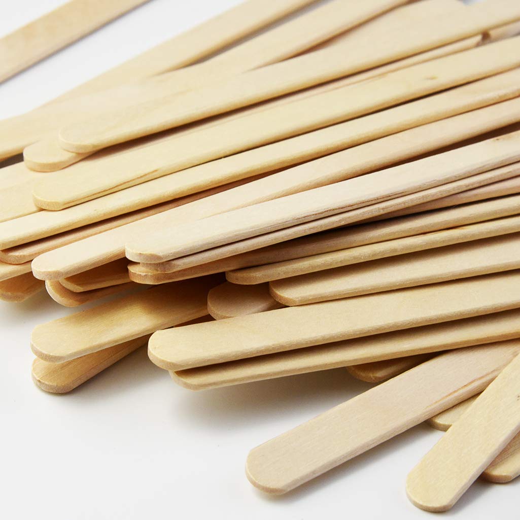 Yolyoo 200pcs Wooden Wax Sticks Wax Spatulas Wax Applicator Craft Sticks for Hair Eyebrow Removal